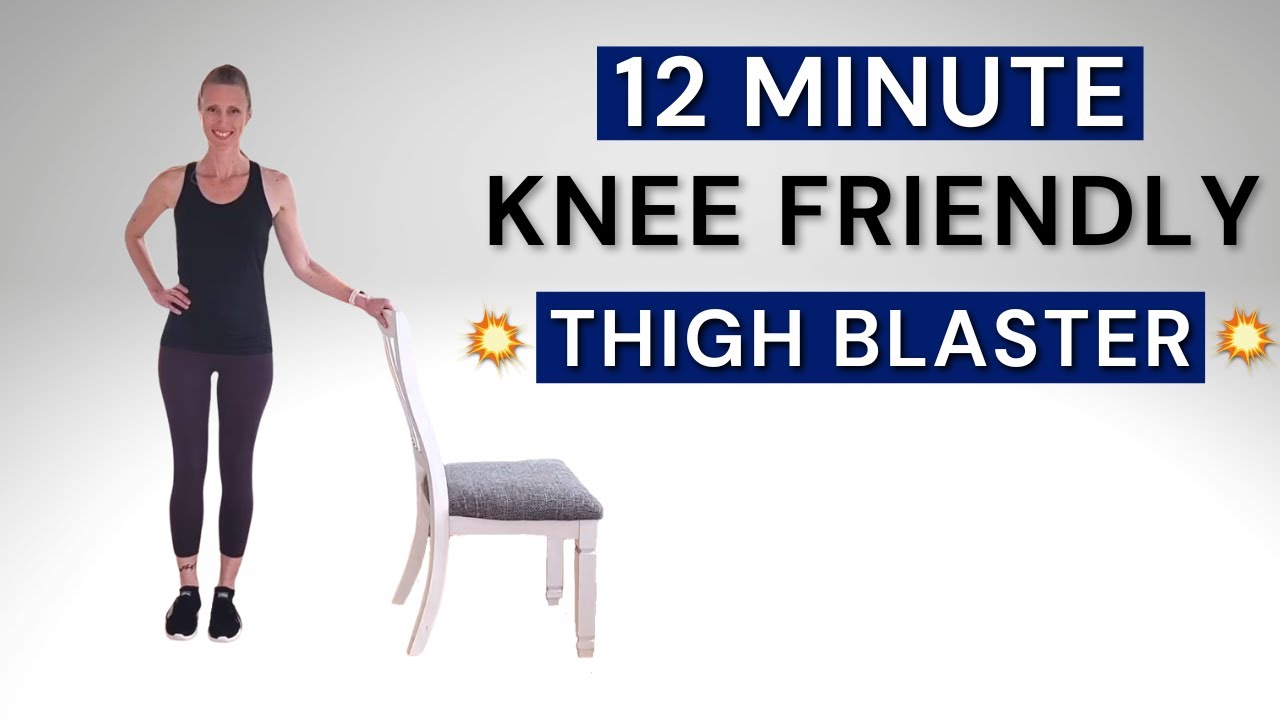 12 Min Knee Friendly Thigh Blaster 💥 Legs Workout w/ Chair Assist ...