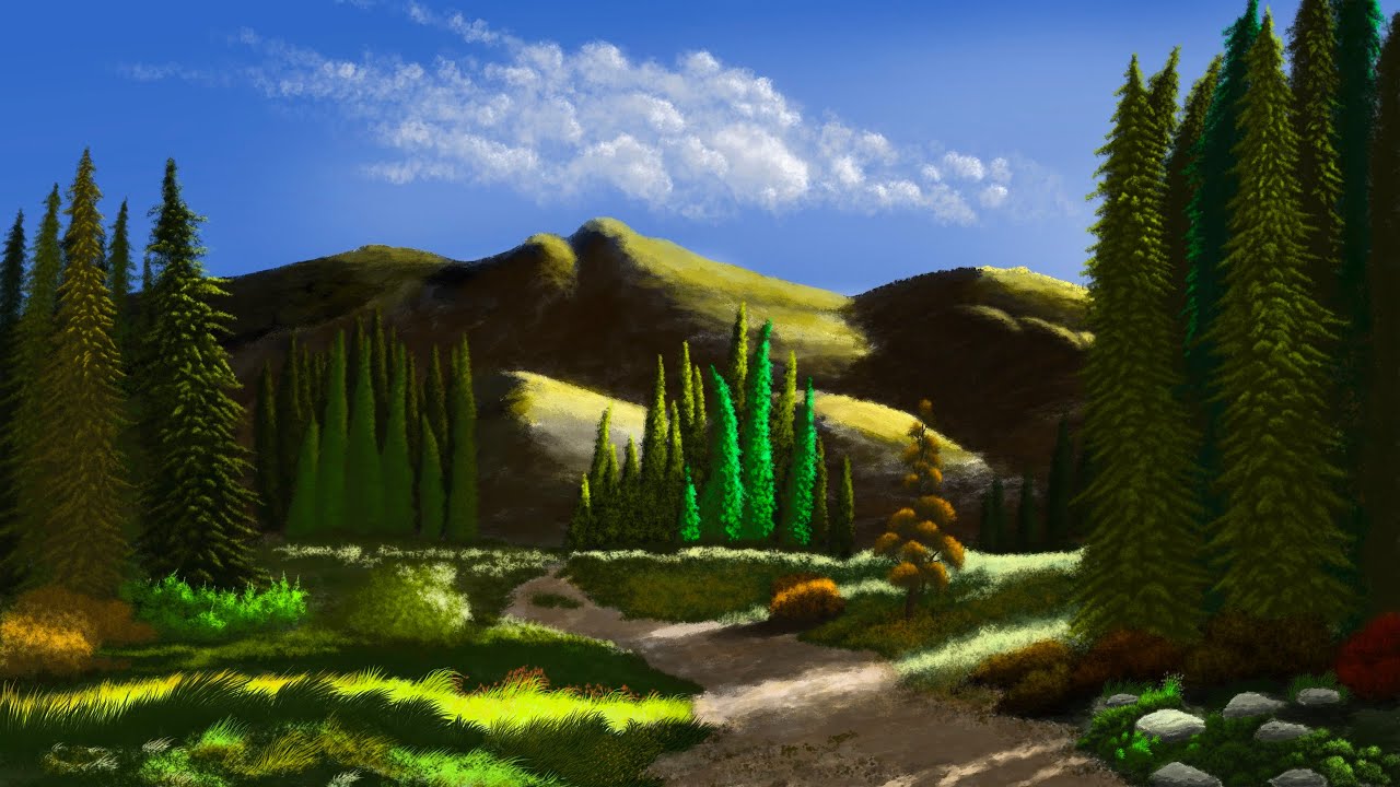 Landscape /iPad /Procreate/Time-lapse - YouTube