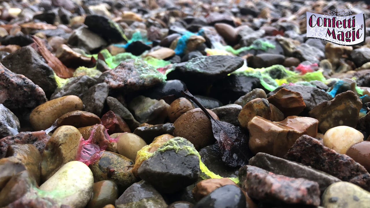 Biodegradable confetti dissolves in the rain - YouTube