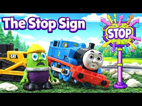 What happens when Thomas the train passes through a Funlings Stop Sign?