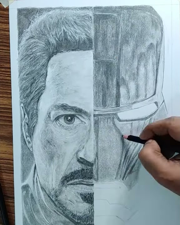 Drawing Ironman Tony Stark Realistic Speed Drawing Shorts Youtube