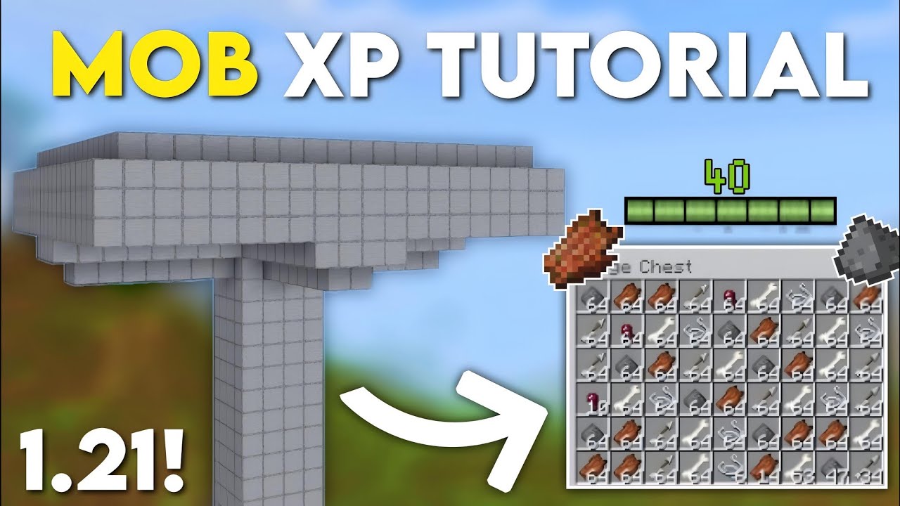 Easy MOB XP Farm Tutorial in Minecraft Bedrock 1.21! (MCPE/XBOX/PS4 ...