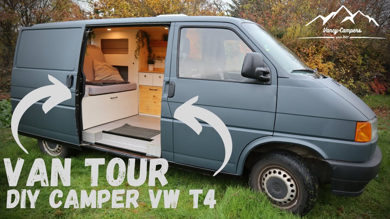 Van Roomtour - DIY Camper Selbstausbau VW T4 - YouTube