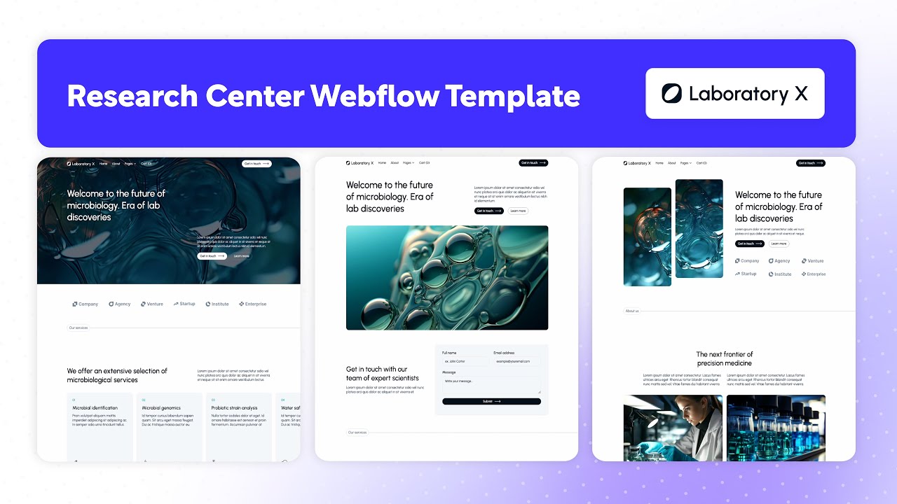Research Center Website Template | Laboratory X - BRIX Templates - YouTube