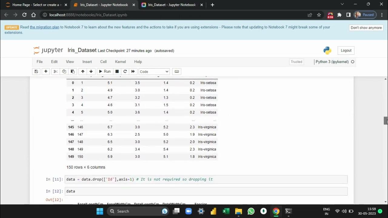 Iris Dataset Jupyter Notebook 1 - YouTube