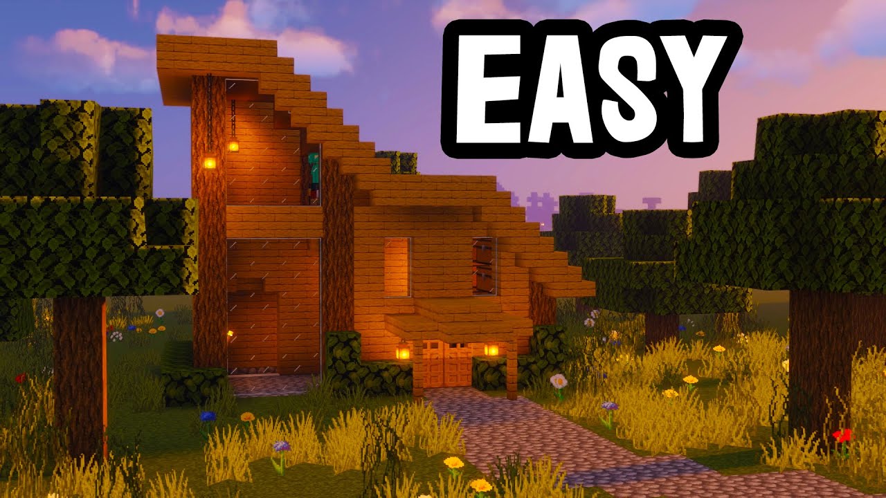 Minecraft House Tutorial - How To Build A Survival Starter House! (Easy ...