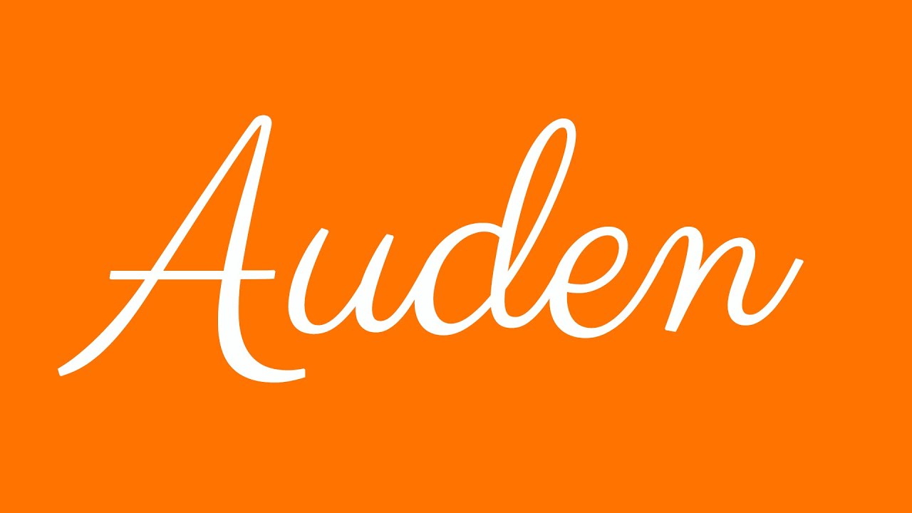 Learn how to Sign the Name Auden Stylishly in Cursive Writing - YouTube