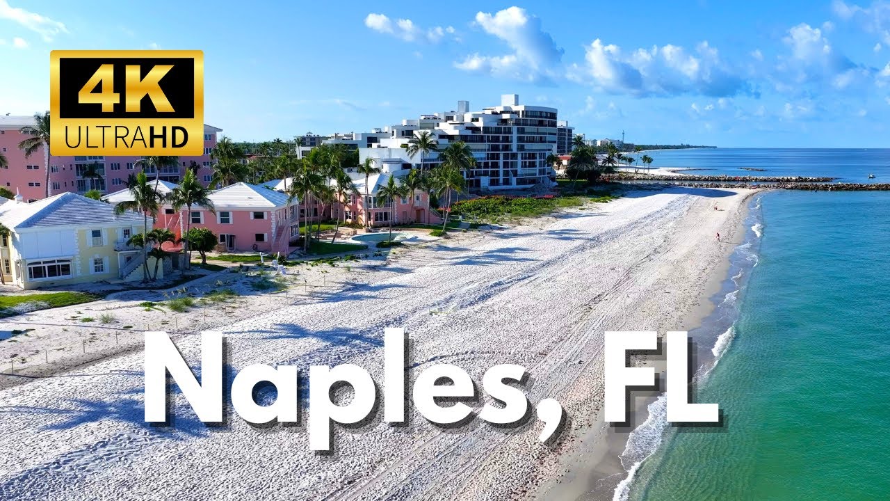 Aerial Views of the Beach Area Around Doctors Pass, Naples, Florida ...