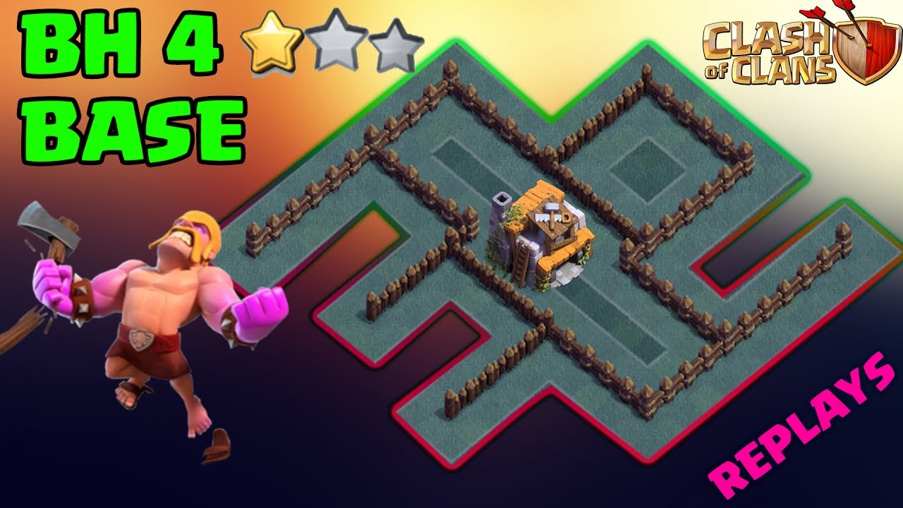 Builder Hall 4 Base / BH4 Builder Base + Defense Replay / Base Layout ...