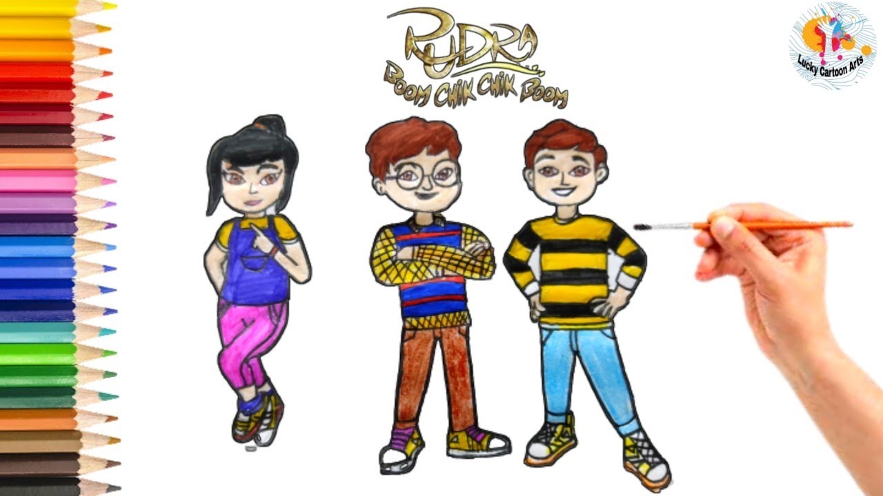 Rudra And His Friends Cartoon Drawing | Rudra Cartoon Drawing | Rudra ...