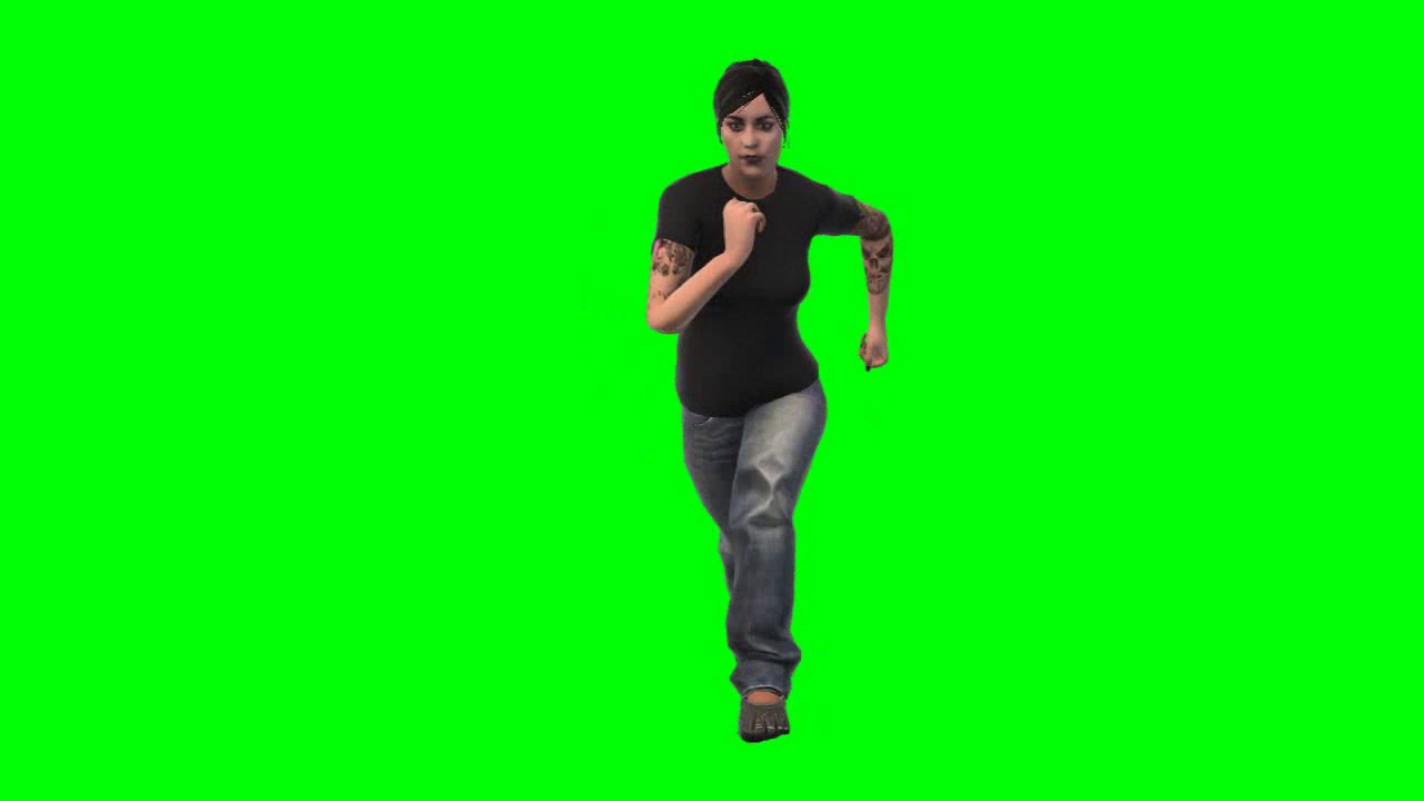 Paige gta 5 run animated front chroma - YouTube