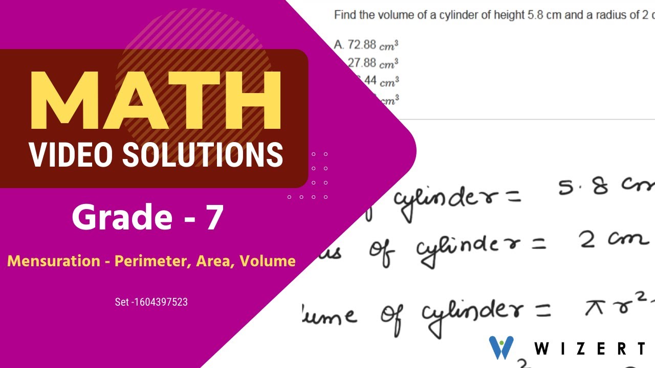 Grade 7 Math Problems Maths Mensuration Perimeters Area And Volume Grade 7 Math Problems Maths Mensuration Perimeters Area And Volume