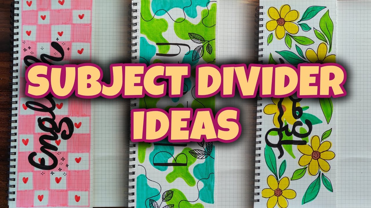 Page seperator ideas for notebooks 🌺🌿 | School projects decoration ...