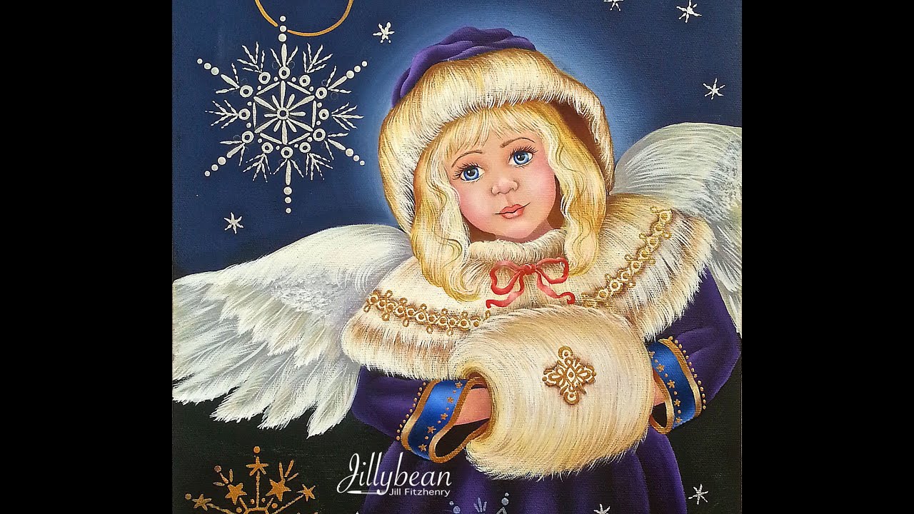 Acrylic Painting Tutorial - Snowflake Angel chapter 1 of 6 - YouTube