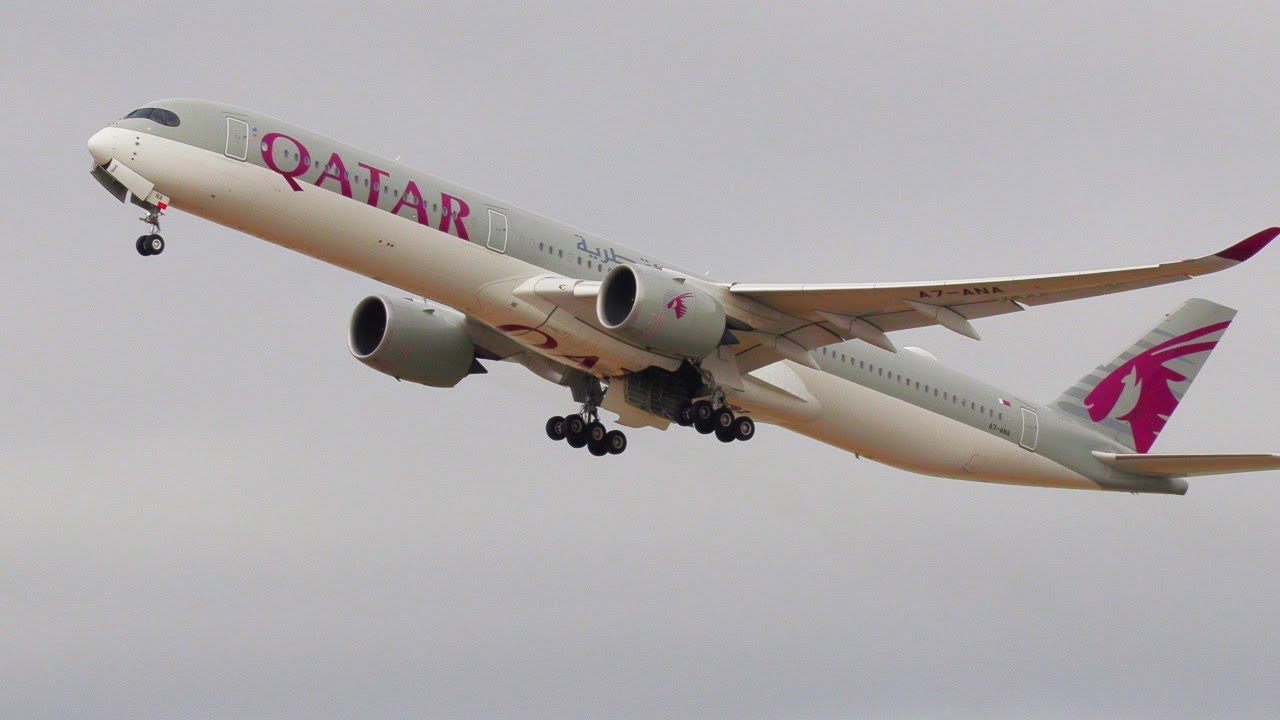 QATAR Airbus A350-1000 Takeoff San Francisco to Doha I Plane Spotting ...