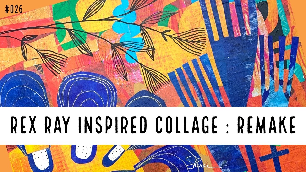 Rex Ray Inspired Art Remake | Gel Print Cut-paper Collage - YouTube