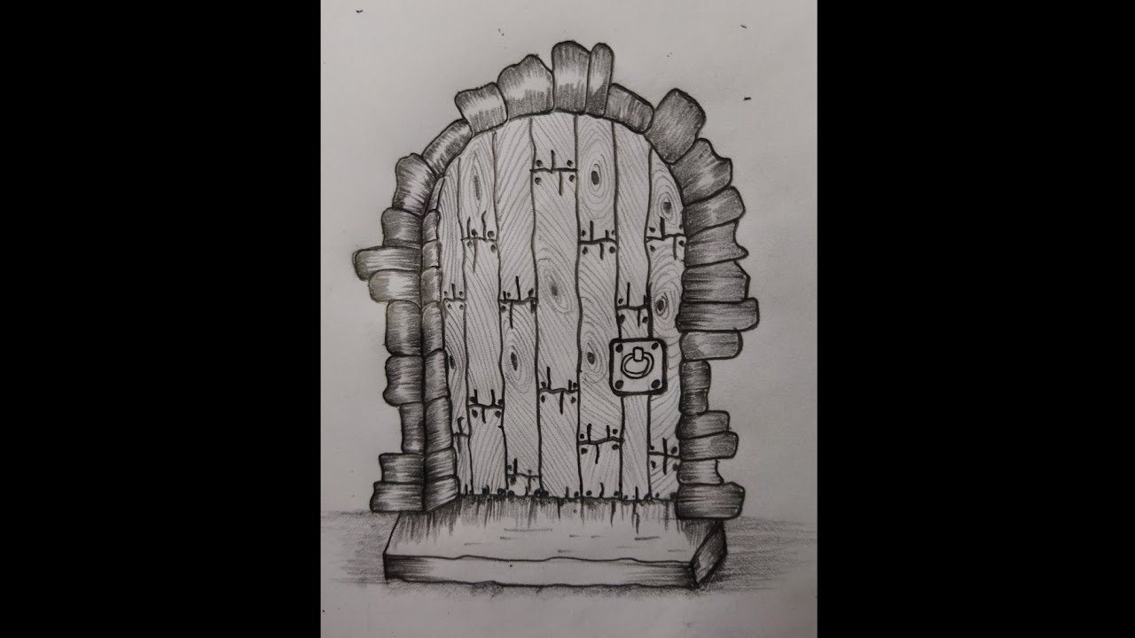How to draw a door/Horror door.#creativeart #drawing #satisfying l ...