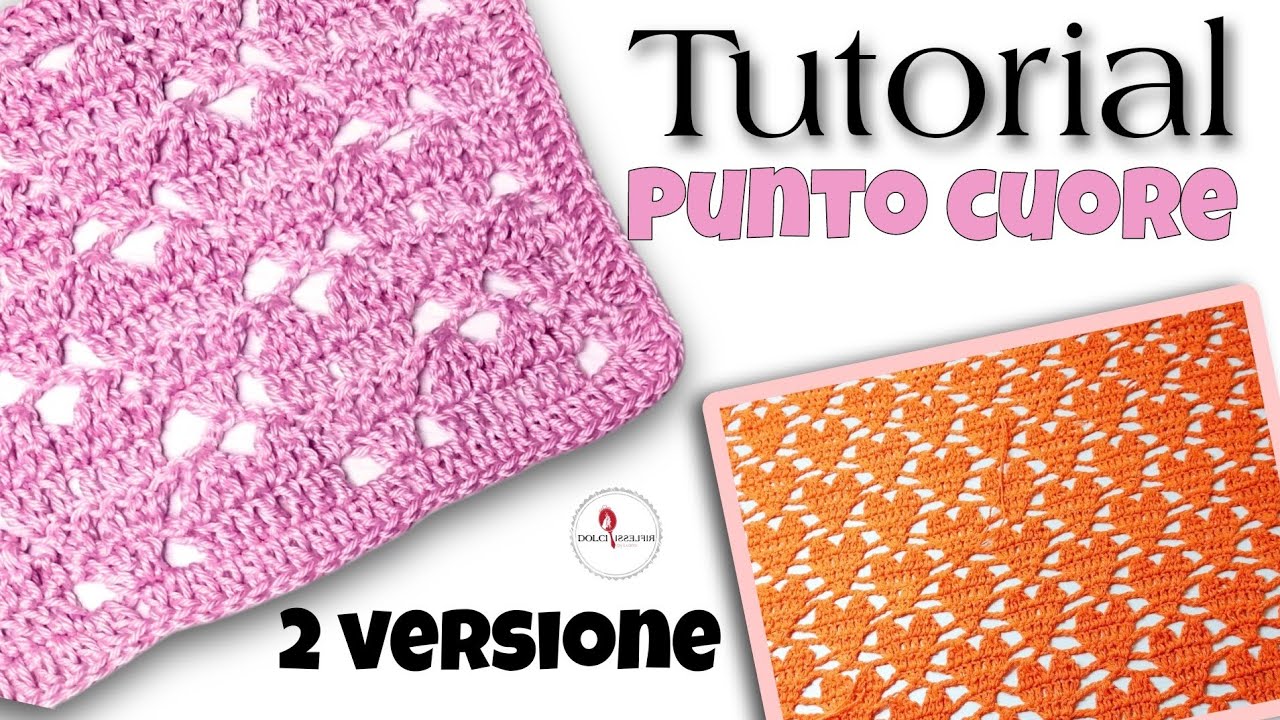 Tutorial Copertina cuoricini Neonato - Punto cuore uncinetto - YouTube