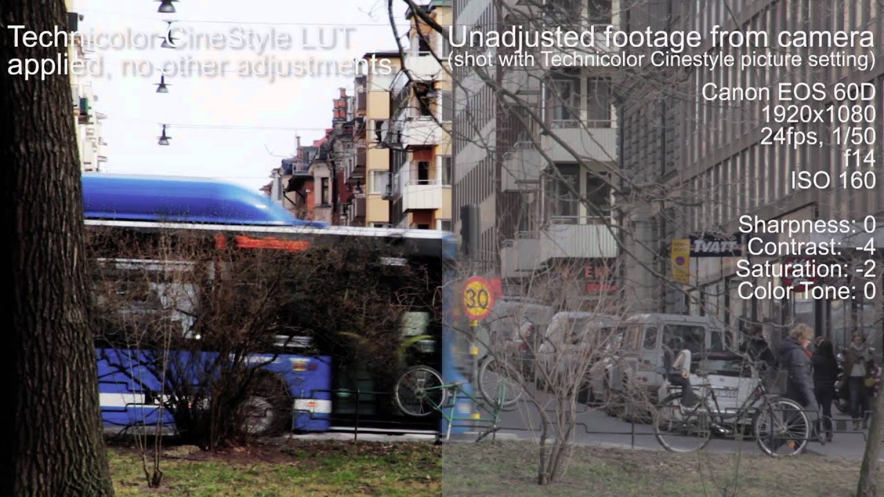 Technicolor CineStyle LUT test Canon EOS 60D - YouTube