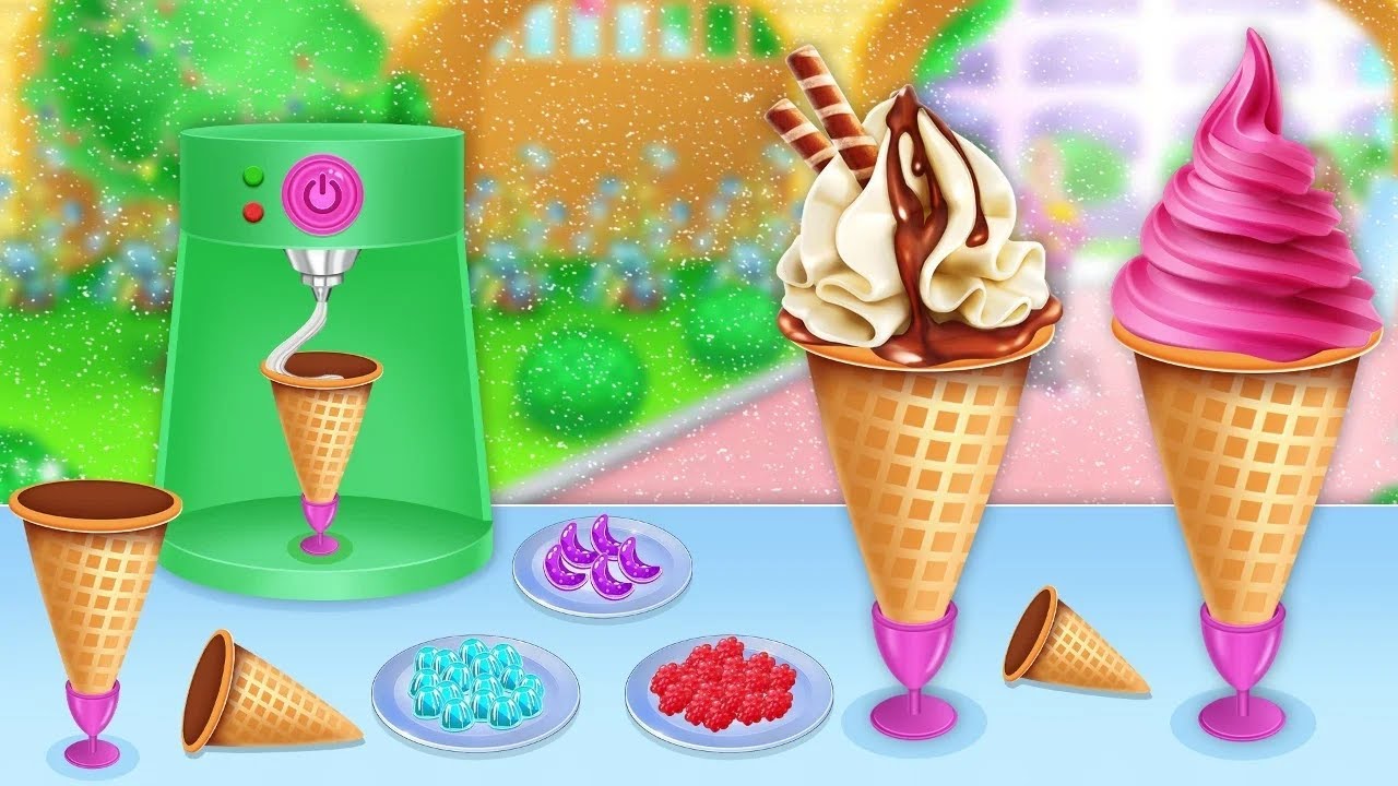 Ice Cream Cone Gameplay | Delicious Cone Ice Cream Making Game - YouTube