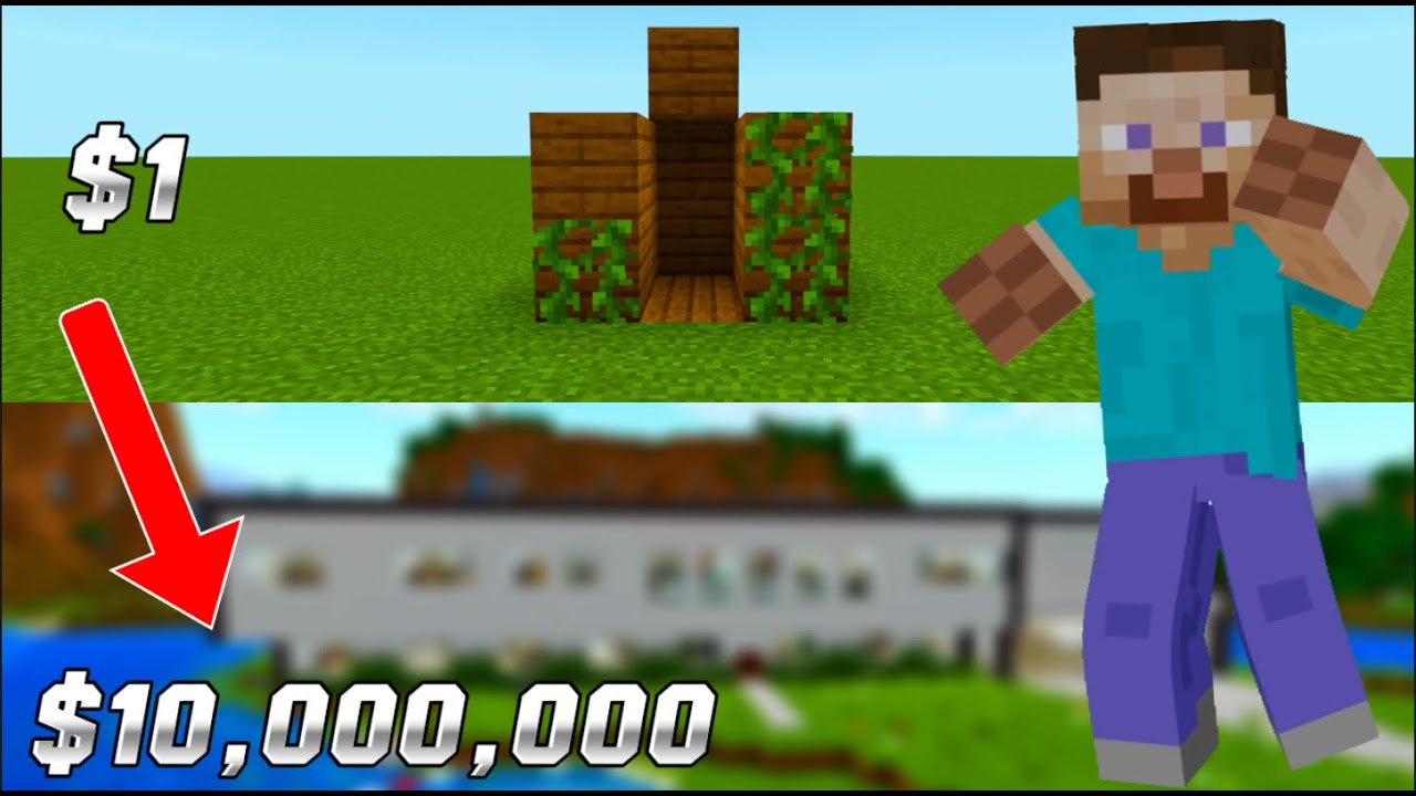 $1 vs. $10 MILLION dollar Minecraft house! - YouTube