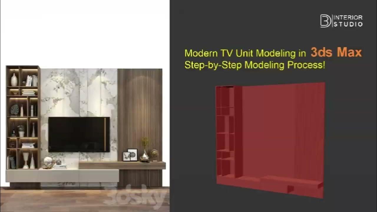 Modern TV Unit Modeling in 3ds Max Step-by-Step Modeling Process! @3dinterior.studio - YouTube