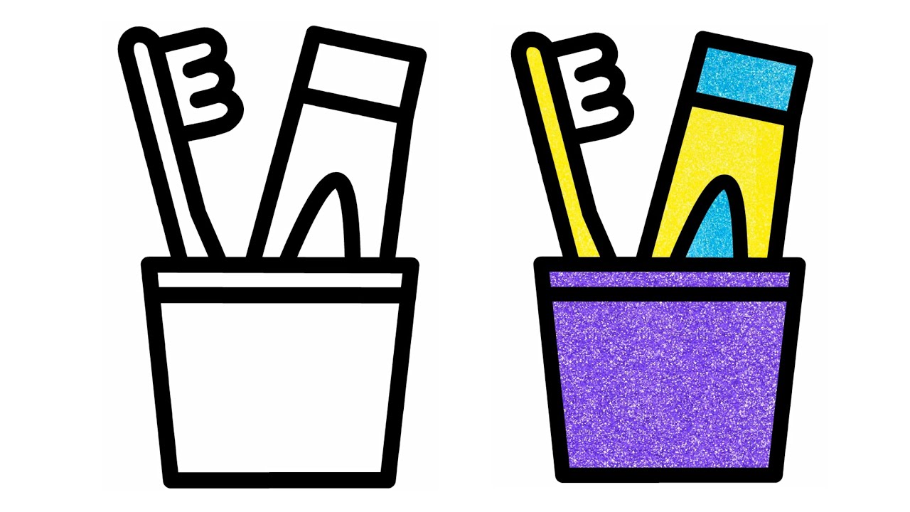 Vẽ Bàn Chải Đánh Răng Và Kem Đánh Răng Đơn Giản | Drawing and Coloring ...