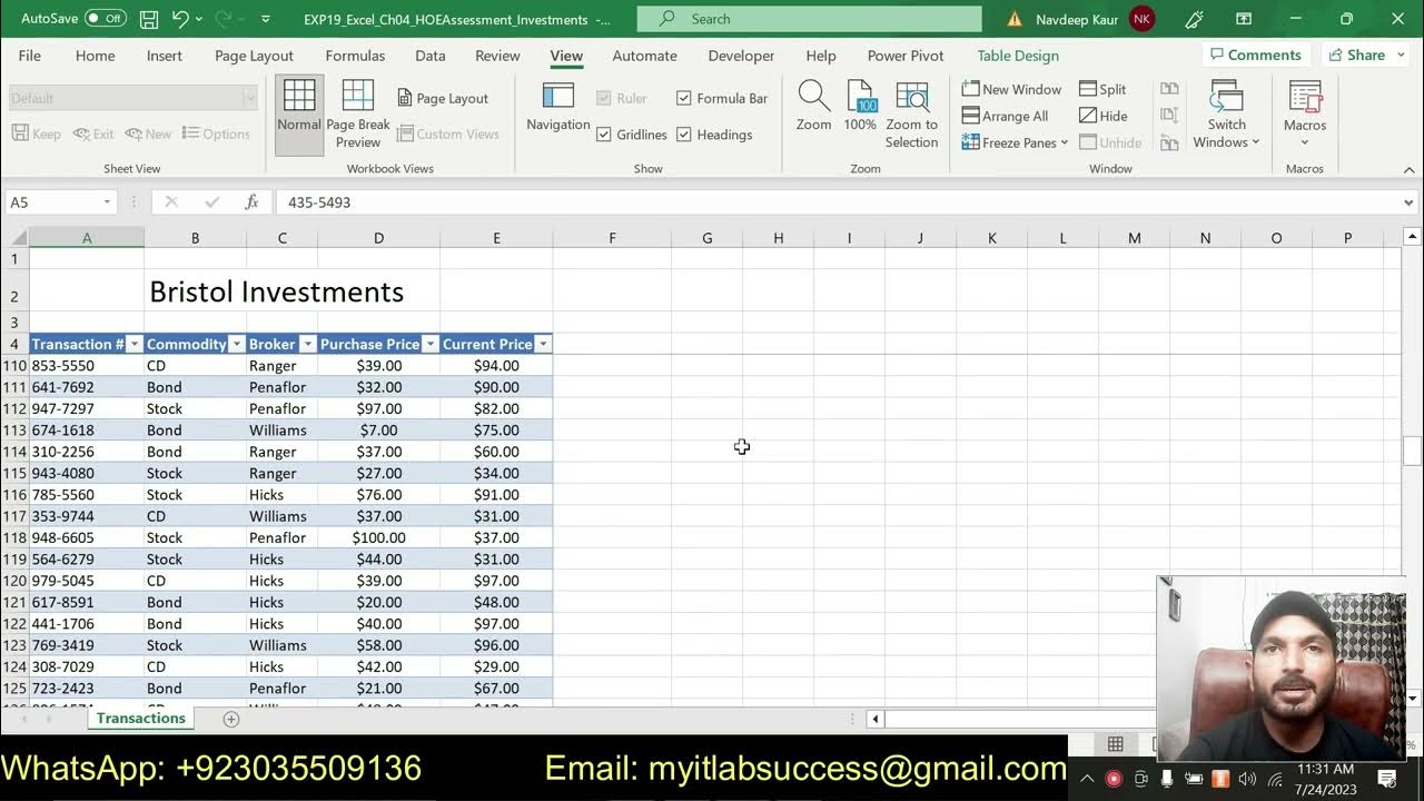 Exp19_Excel_Ch04_HOEAssessment_Investments | Excel Chapter 4 Hands On Exercise Investments - YouTube