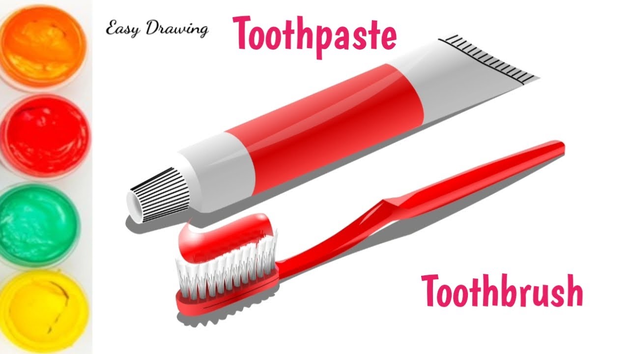 How To Draw Toothbrush And Toothpaste | Toothbrush And Toothpaste ...