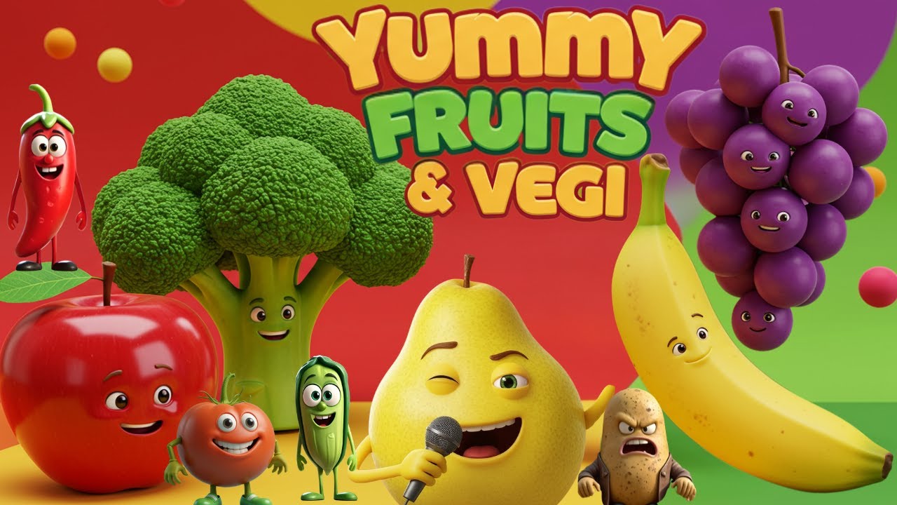Yummy Fruits & Veggie | Fun Healthy Eating Poem for Kid | Colorful ...