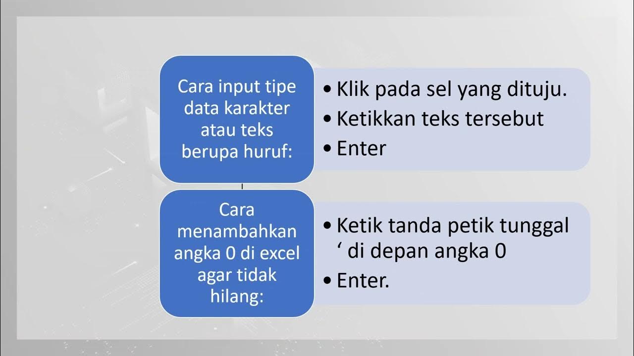 Jenis Tipe Data Pada Microsoft Excel dan Cara - YouTube