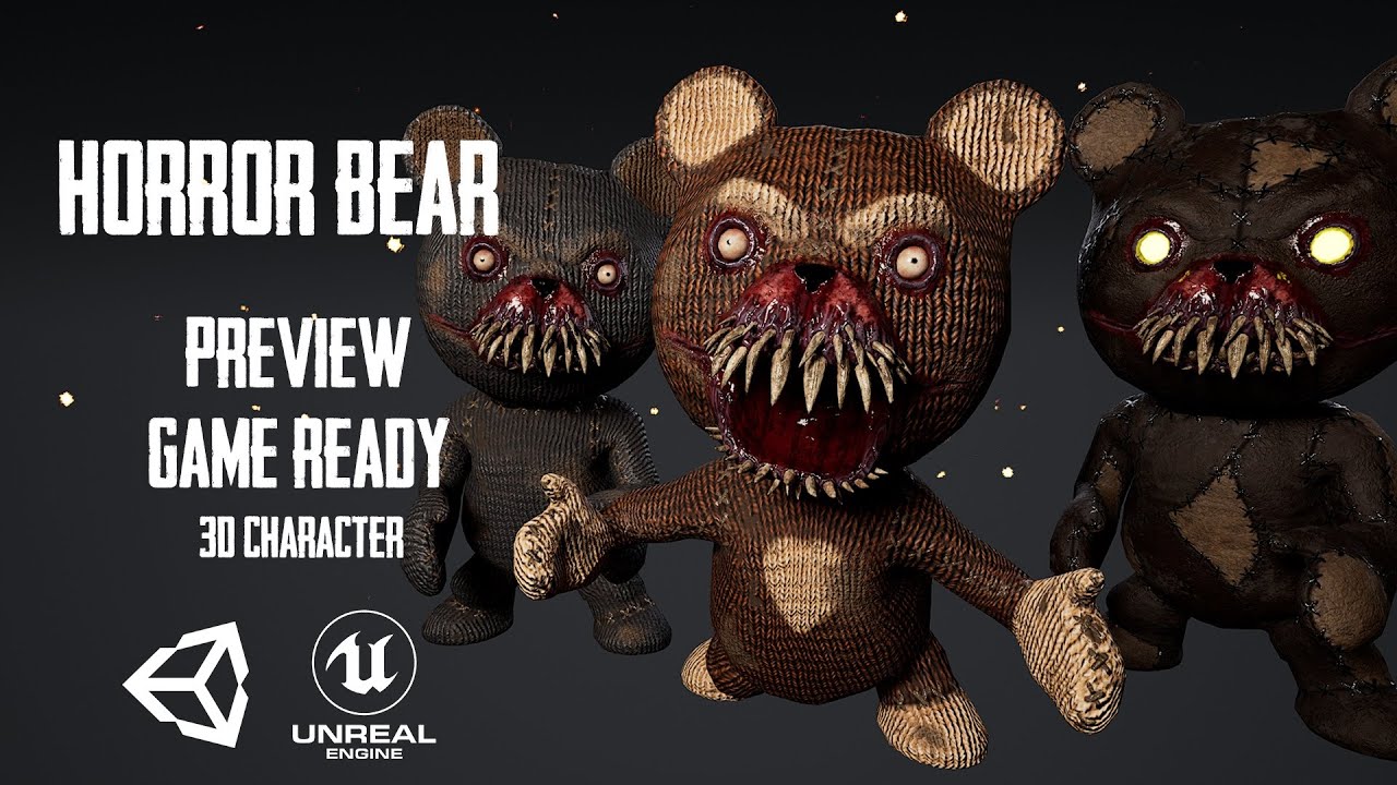 Video preview Horor Bear game ready 3D character - YouTube