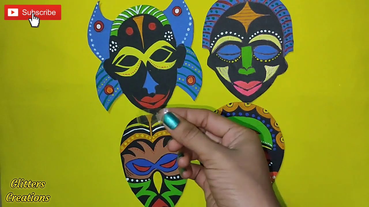 Tribal Face Mask/ DIY WALL STICKERS /Cardboard craft ideas/wall ...