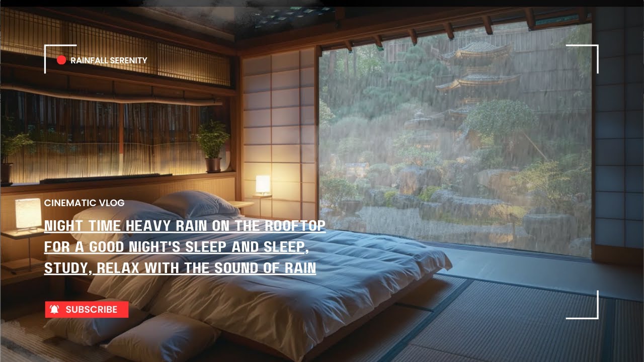 Night time Heavy Rain on the Rooftop for a Good Night's Sleep and Sleep ...