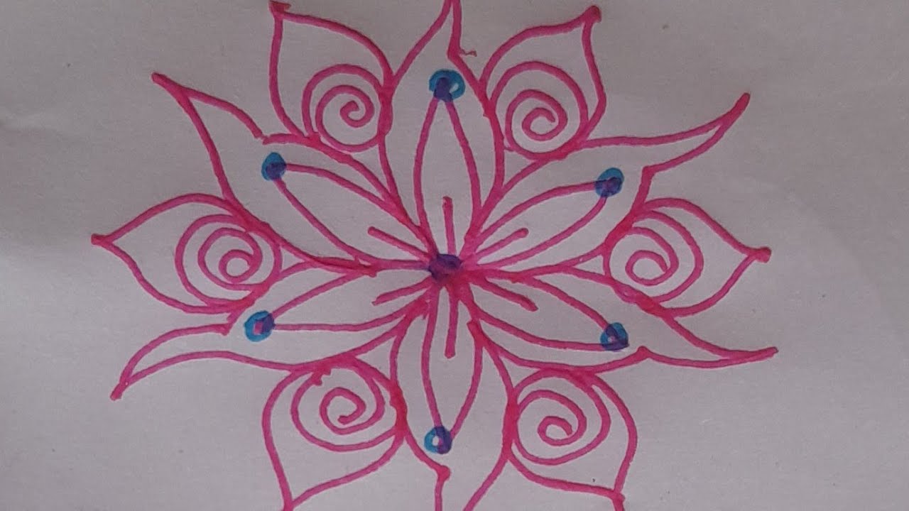 Little kolam for morning with just 3-2 dots(interlaced)design kolam/Sri ...