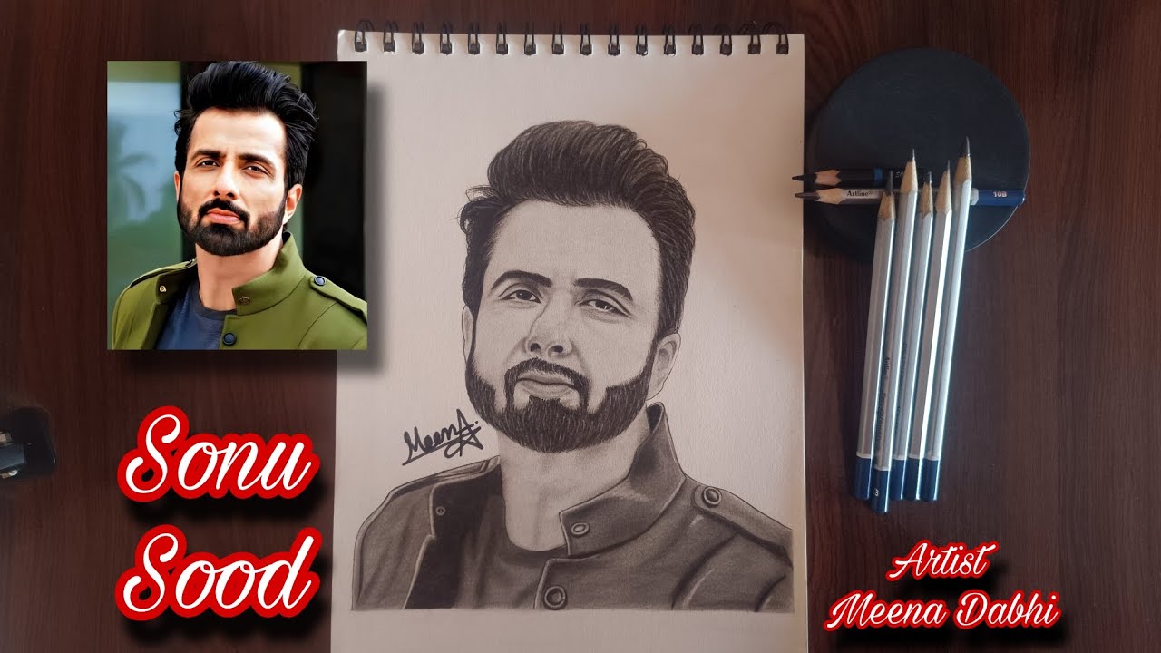 How To Draw Sonu Sood | Realistic drawing | Realistic Sketch | Sonu ...