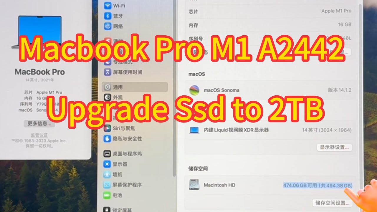 MacBook Pro M1 A2442 ssd Upgrade from 512g to 2tb - YouTube