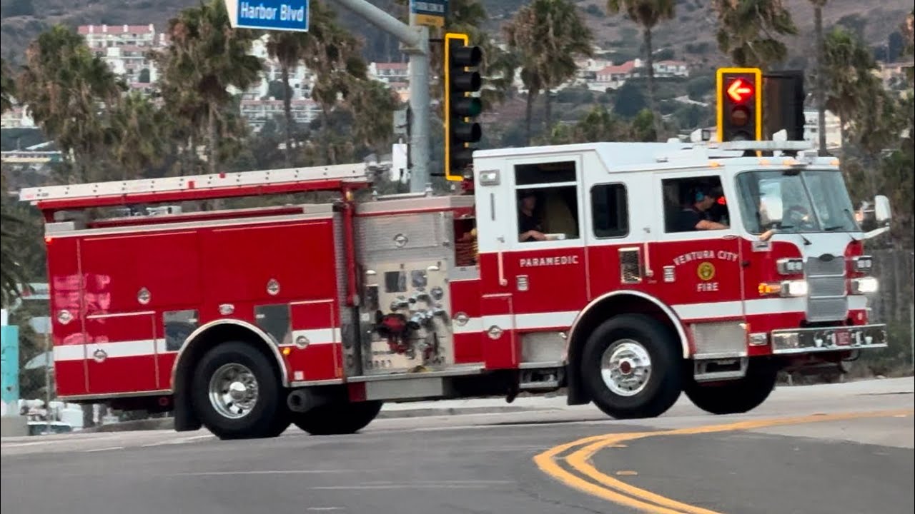 Ventura City Fire Department Medic Engine 2 & Medic Engine 5 Returning ...