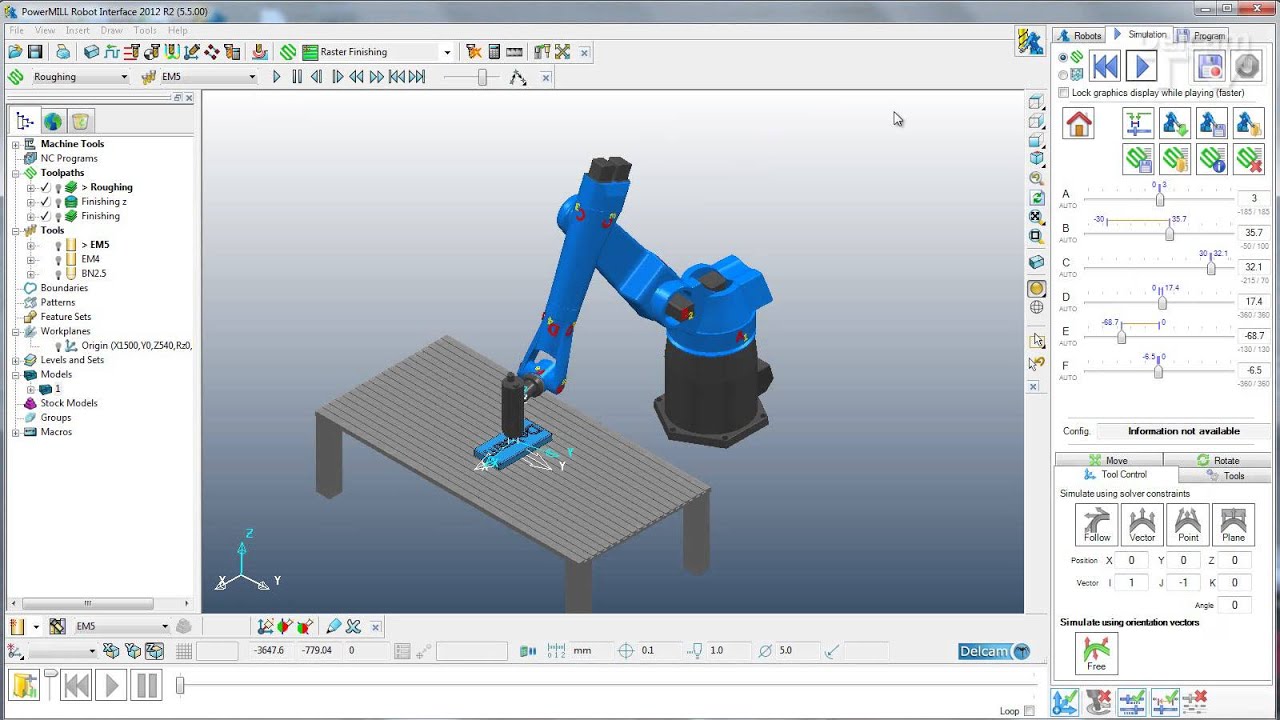 PowerMILL Robot: Trace Axis Feature - YouTube