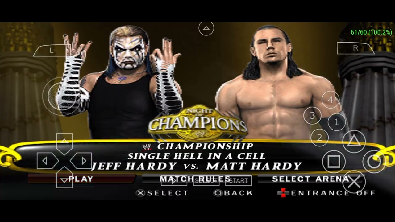 WWE SVR 2010 PSP Jeff Hardy defending the WWE Championship at two Pay ...