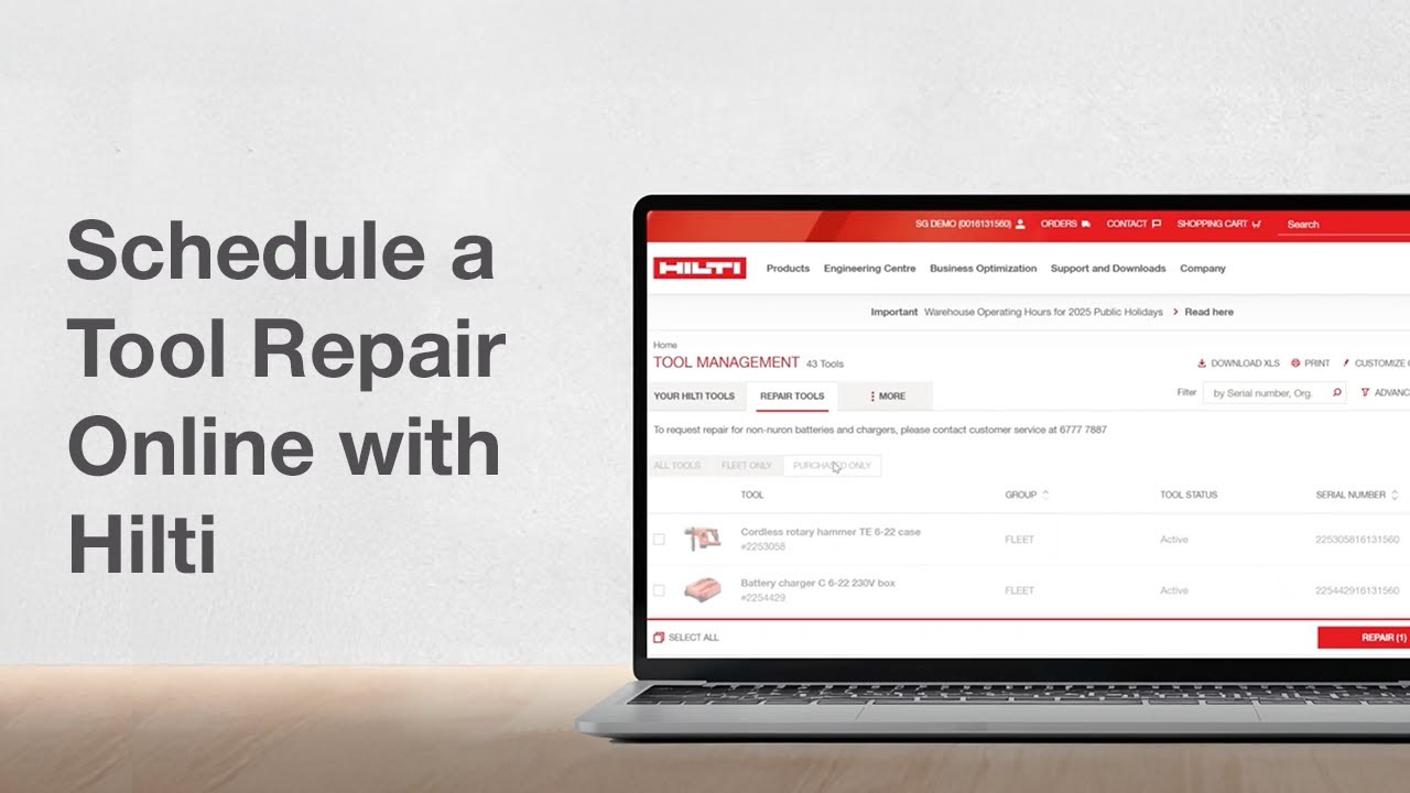 Schedule a Tool Repair Online with Hilti - YouTube