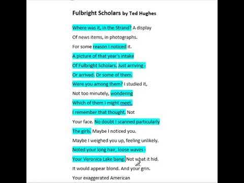 'Fulbright Scholars' BY TED HUGHES - POEM ANNOTATIONS - YouTube