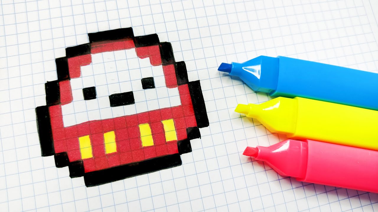 Handmade Pixel Art - How To Draw a Daruma #pixelart - YouTube