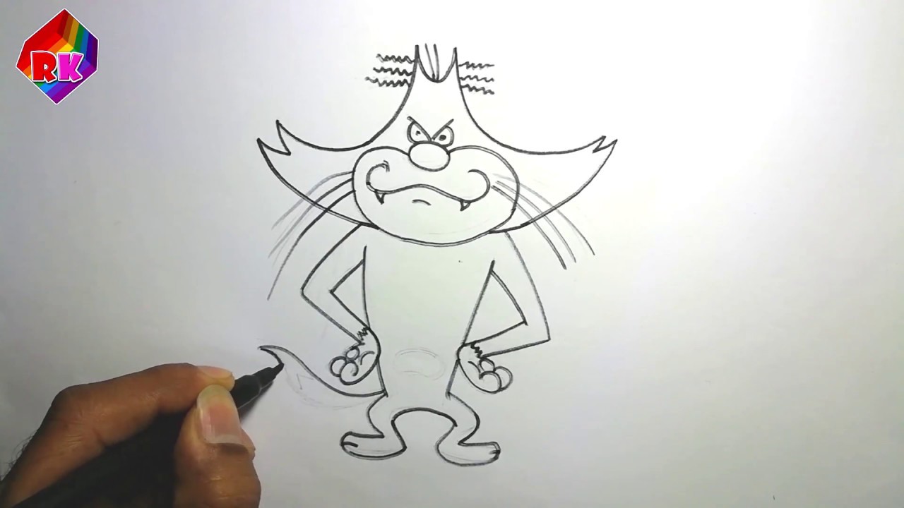 Oggy and the Cockroaches - how to draw Jack Cat Cartoon - YouTube