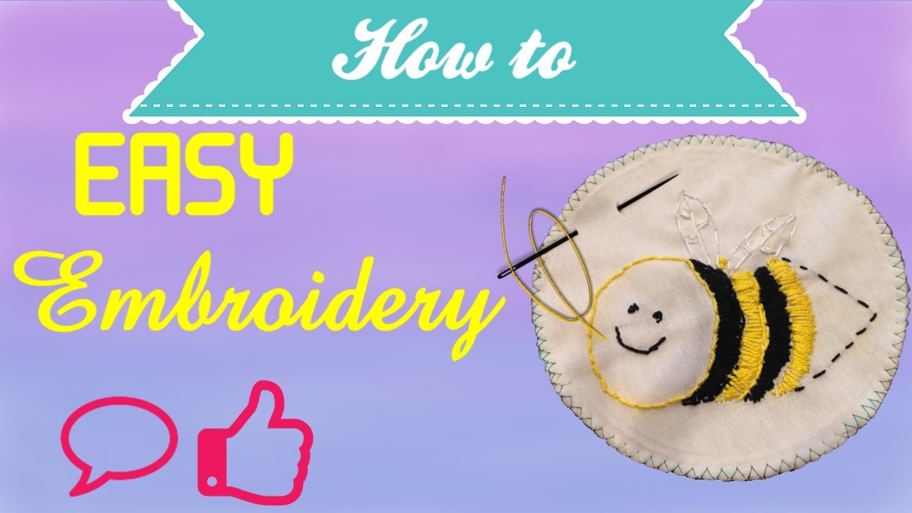Easy Bee Embroidery for Beginners - YouTube