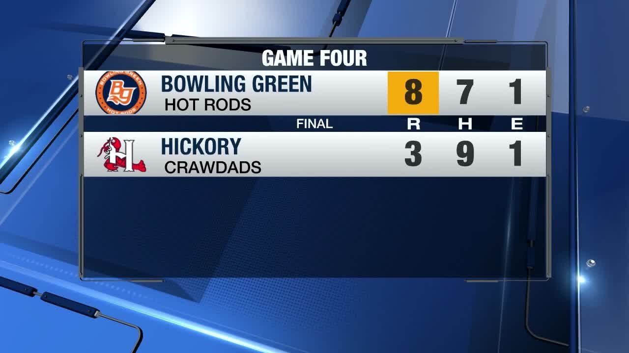 Hot Rods get revenge, take game four 8-3 over Hickory - YouTube