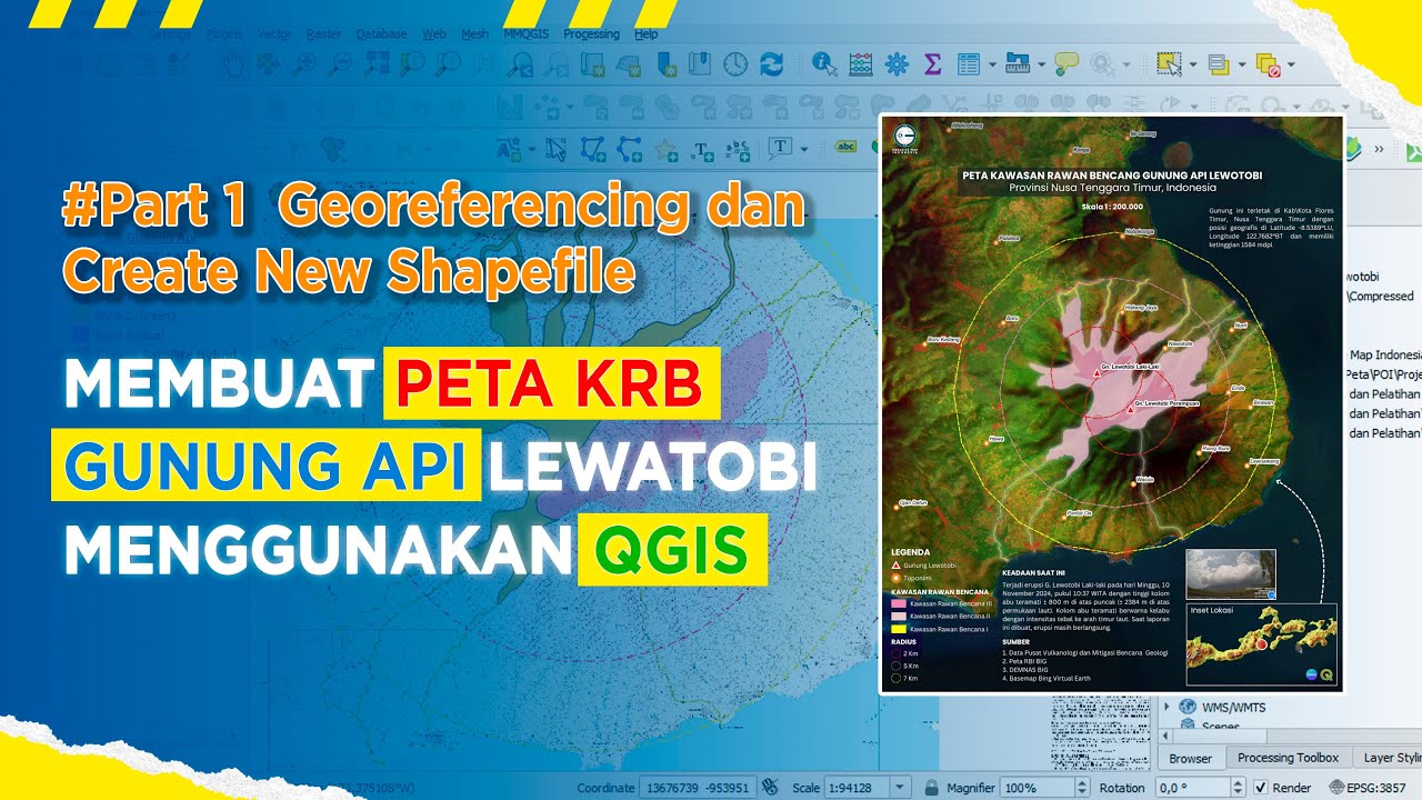 #Part1 Membuat Peta KRB Gunung Api di QGIS (Georeferencing dan Create ...
