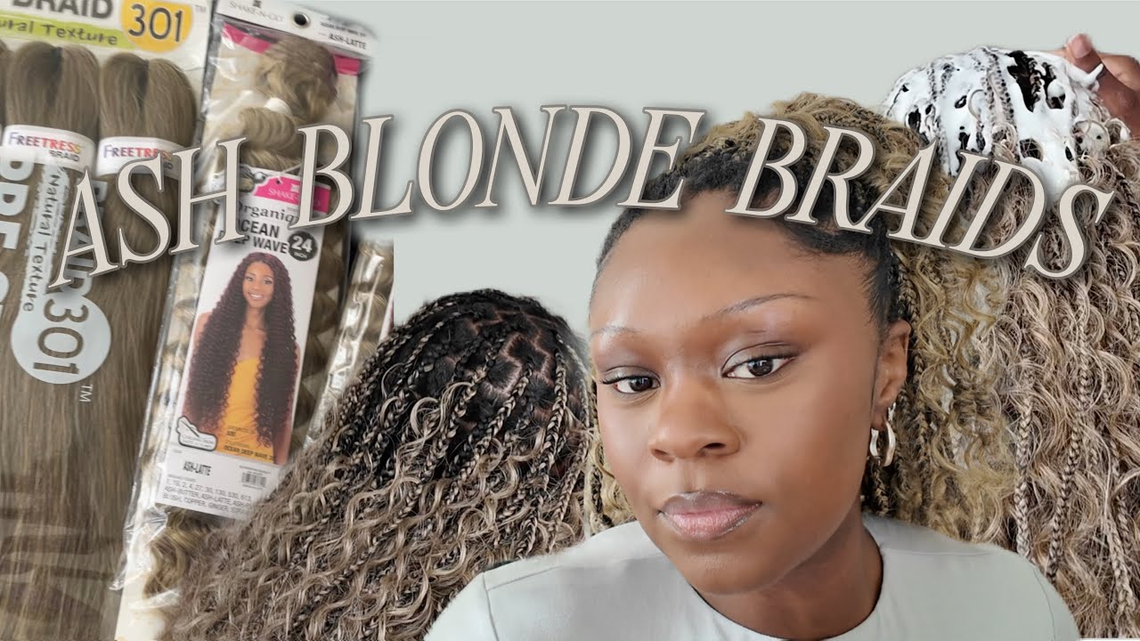 ash blonde boho braids tutorial, self taught braider - YouTube