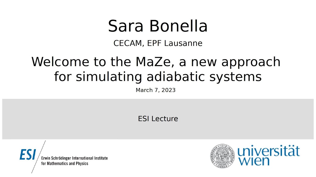 Sara Bonella - Welcome to the MaZe, a new approach for simulating ...