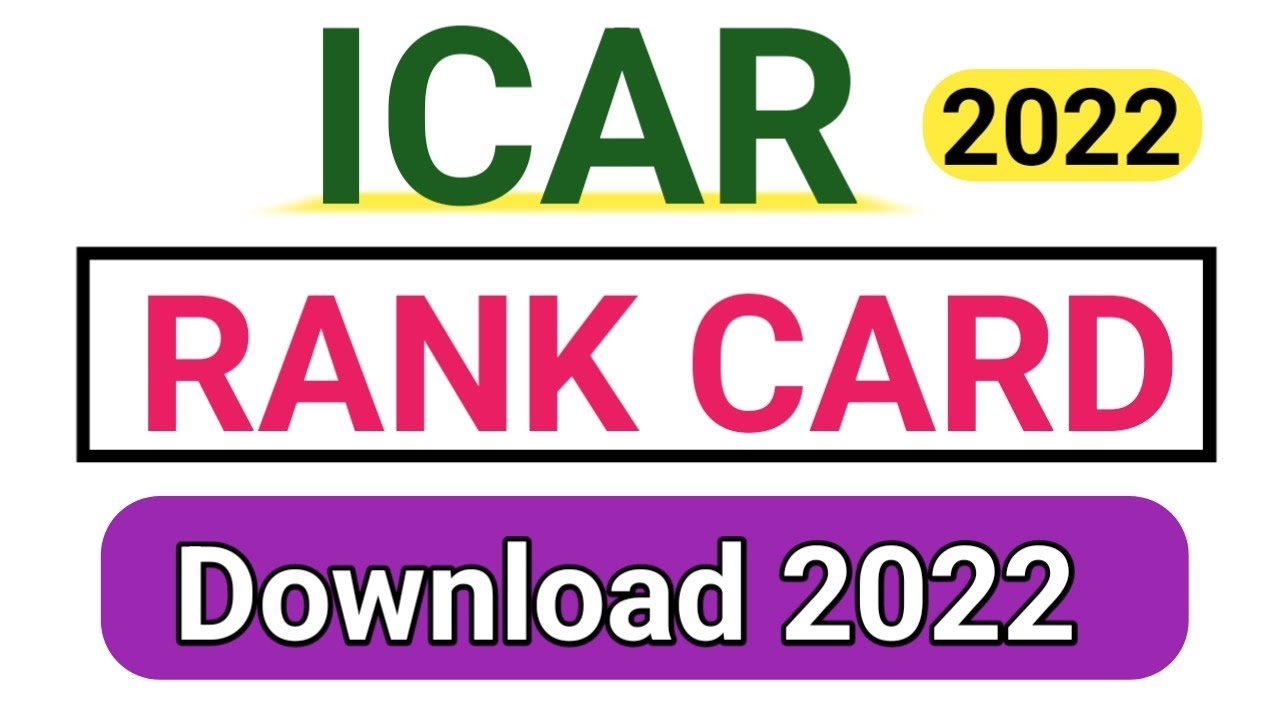 ICAR RANK CARD 2022 Released Download / icar nta counselling process ...